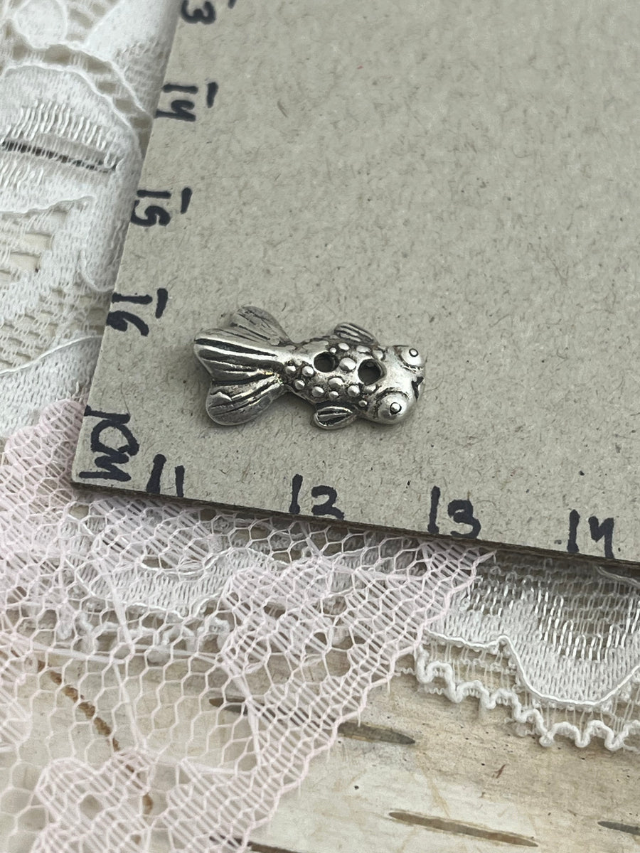 Pewter Goldfish Button – GreenGirlStudios