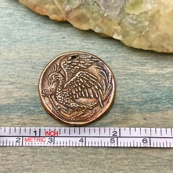 Bronze Magical Phoenix Pendant – GreenGirlStudios